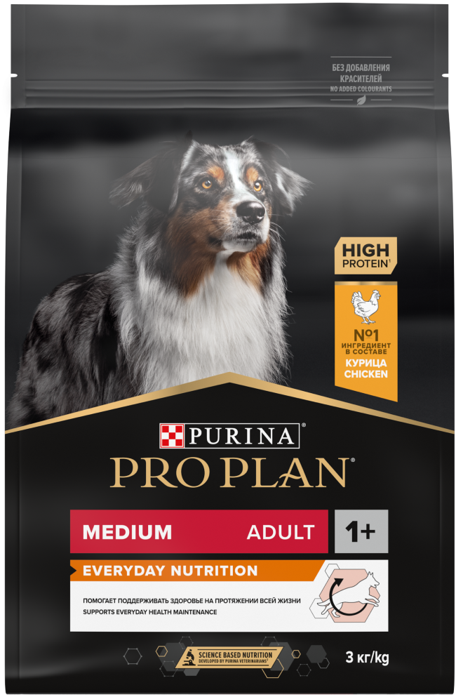 Корм PRO PLAN Optibalance для собак средних пород с курицей